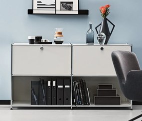 Tchibo - Kovová odkládací skříňka CN3 s přemístitelnými výklopnými dvířky, bílá