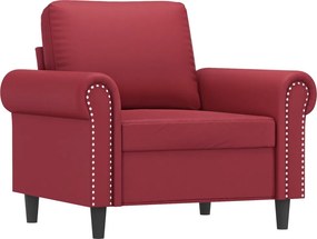 Křeslo s podnožkou vínové 60 cm umělá kůže 3201203