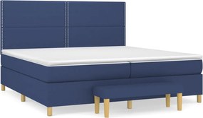 Box spring postel s matrací modrá 200x200 cm textil 3137107