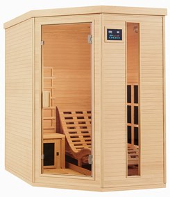 Juskys Infračervená sauna/ tepelná kabina Esbjerg s triplexním topným systémem a dřevem Hemlock