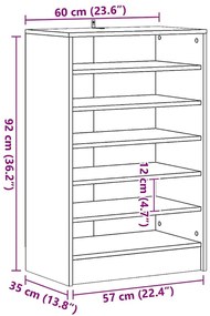 vidaXL Marketos Botník bílý 60 x 35 x 92 cm kompozitní dřevo