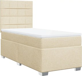 Box spring postel s matrací krémová 90x190 cm textil 3290348