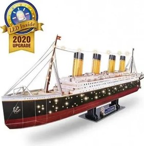 CubicFun 3D puzzle Titanic - LED / 266 dílů / 87.9 x 9.6 x 29.4 cm / o