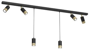 Luminex Lustr LINK 6xGU10/8W/230V 150 cm černá/mosaz LU3886