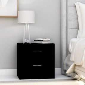 Noční stolek černý 40 x 30 x 40 cm dřevotříska - Default Title