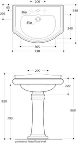 Kerasan, RETRO keramické umyvadlo 73x54cm, 104701