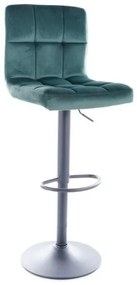 Barová židle Amo Velvet, zelená / šedá