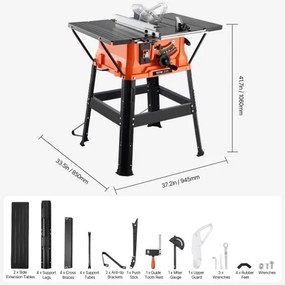 Stolní pila se stojanem, 1800 W přenosná kompaktní 254 MM