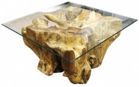 Konferenční stolek Rootblock, masívní Tekové dřevo. 60 x 60 cm