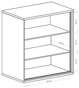 Mediolan - komoda M6 + KOVOVÉ NOŽIČKY - natural hikora
