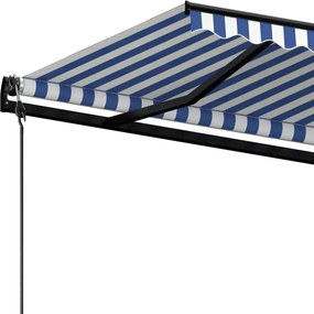 Automatická zatahovací markýza 400 x 350 cm modrobílá 3069186