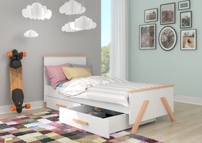 Postel KORAL 200x90 bílá přírodní buk 180x80 ano