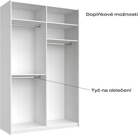 Skříň s posuvnými dveřmi 1,5x2,4 m (Dveře Lesklá Bílá), série N Family