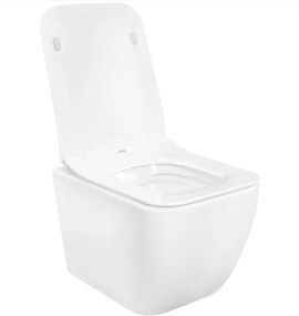 Rea Martin - závěsná WC mísa Rimless 51x37 s pomalu-padajícím sedátkem, bílá, REA-C8006