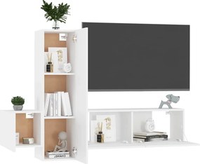 3dílný set TV skříněk bílý kompozitní dřevo 3078656