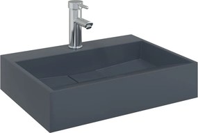 Umyvadlo 50x38x11 cm minerální/mramorový kompozit antracitové 155984