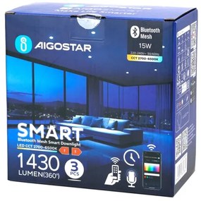Aigostar-SADA 3x LED Stm. podhl. svítidlo MESH 15W/230V 2700K-6500K pr.17cm