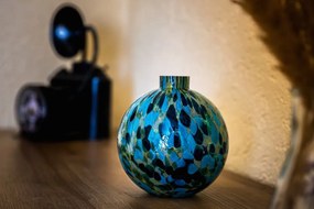Skleněná olejová lampa SCUTI – Oceánová modrá