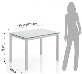 Rozkládací jídelní stůl FAST WHITE 110-170cm TOMASUCCI