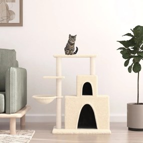 Škrabadlo pro kočky se sisalovými sloupky krémové 83 cm 171765