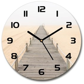 Wallmuralia Skleněné hodiny kulaté Stezka na pláži fi 30 cm