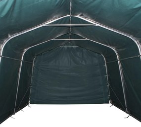 vidaXL Mobilní přístřešek pro zvířata PVC 550 g/m² 3,3x6,4m tm. zelený