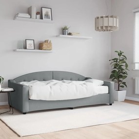 Válenda s matrací světle šedá 90 x 190 cm textil 3197522