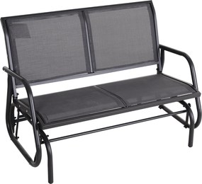 Outsunny Zahradní Houpací Lavice pro 2 Osoby s Houpacím Mechanismem, Vyrobená z Kovové Konstrukce, Nosnost až 200 kg, Zahradní Nábytek pro Zahradu, Te