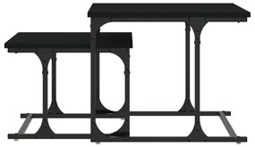 Hnízdové konferenční stolky 2 ks černé kompozitní dřevo