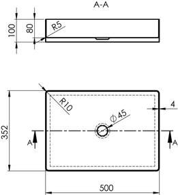 Sapho, AURUM nerezové umyvadlo 50x35 cm, včetně výpusti, antracit, AU103