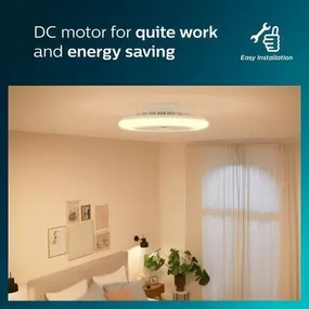 Philips Amigo bílá / Stropní svítidlo s ventilátorem / 20W+42W / 4400l