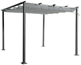 Sunfun Jakarta II Pergola se shrnovací látkovou střechou, půdorysný rozměr: 3 × 3 m, výška: 2,3 m, šedá