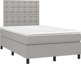 Box spring postel s matrací světle šedá 120 x 200 cm textil 3142081