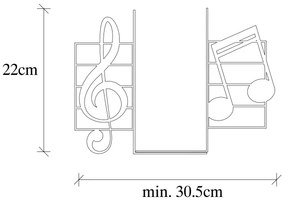 Zarážka na knihy 22x35,5 cm černá