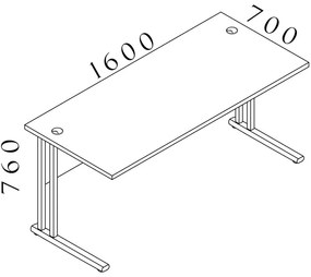 Stůl Visio LUX 160 x 70 cm, dub