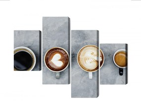 Vícedílný obraz Šálky S Kávou Nedostatek Nedostatek Přírodní plátno 160x100