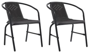 vidaXL Zahradní židle 2 ks plastový ratan a ocel 110 kg