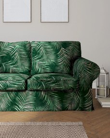 Potah na pohovku IKEA  Ektorp 3-místná, nerozkládací barva zelená látka sametová, vzorované