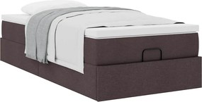 Osmanský rám postele s matrací tmavě šedá 90x200cm textil 3311081