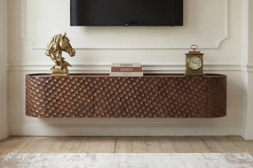 Designový závěsný TV stolek Zaxson 160 cm hnědé mango