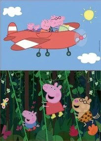 EDUCA Dřevěné puzzle Prasátko Peppa / 2x16 dílků / od 3 let