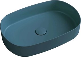 Sapho Infinity - Umyvadlo na desku, 55x36 cm, bez přepadu, zelená petrol 10NF65055-2P