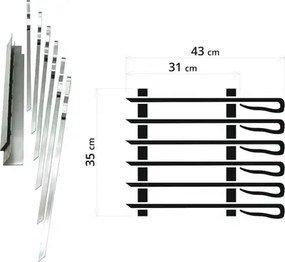 Cattara Grilovací sada na špízy 43 cm 6 ks / Grilovací sada na špízy /