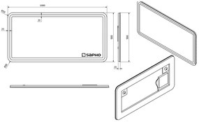 Sapho, NYX LED podsvícené zrcadlo 1000x500mm, NY100