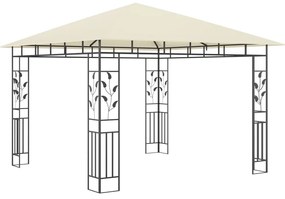 vidaXL Marketos Altán s moskytiérou a světelnými LED řetězy 3x3x2,73 m krémový