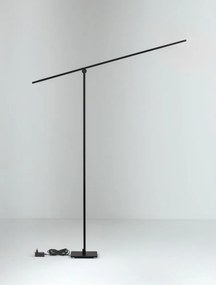Matně černá kovová LED stojací lampa s ohybatelnou konstrukcí/stmívatelná (výška 144 cm) Tenso – Nova Luce