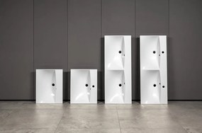 Sapho Sapho, CIRASA umyvadlová skříňka s dvojitým umyvadlem 121x77x46cm, 3x zásuvka, bílá lesk, CR121-3030-31