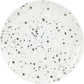 Kameninový talíř se zlatými puntíky, 20,5 cm