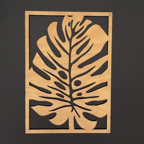 AMADEA Dřevěný obraz list monstery, rozměr 30 x 21 cm, český výrobek