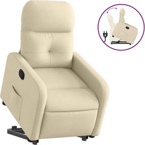 Zvedací polohovací křeslo krémové textil 3206803